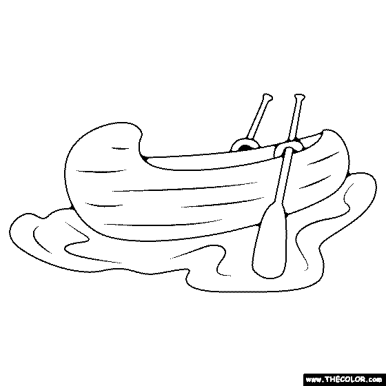 Canoe Coloring Page