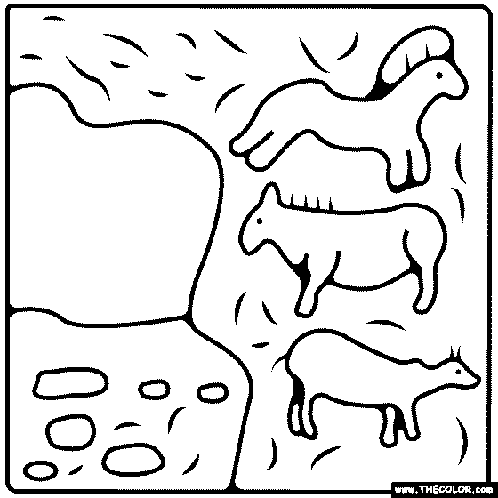 Cave Painting Coloring Page