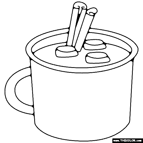 Hot Chocolate Coloring Page