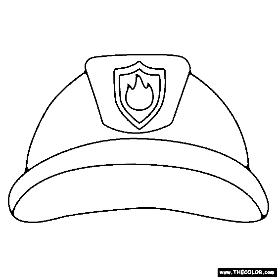 Fireman Hat Coloring Page Fireman Hat Coloring Page