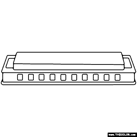 Harmonica Coloring Page Harmonica Coloring Page