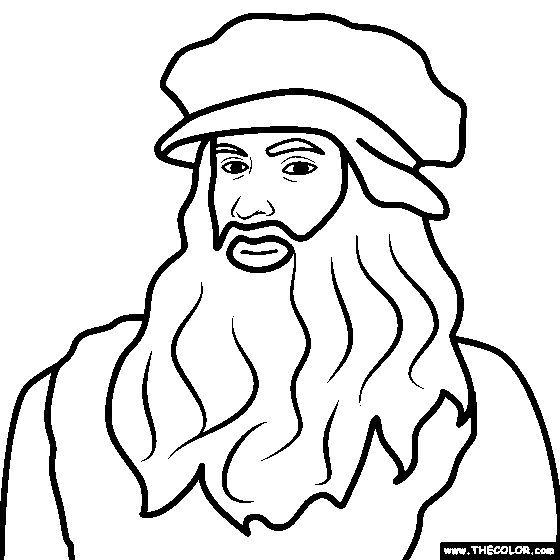 Leonardo da Vinci Coloring Page