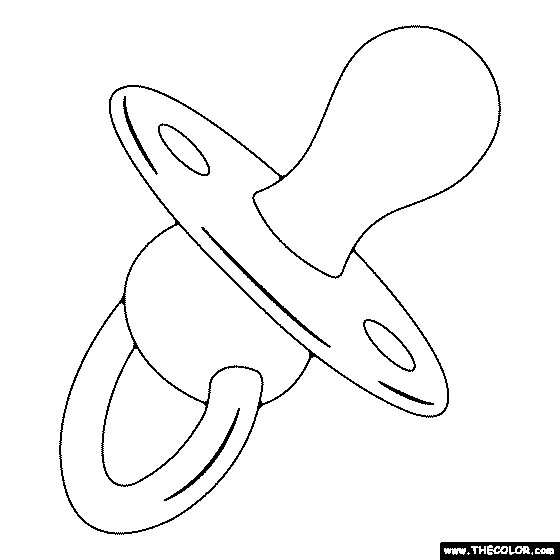Pacifier Coloring Page