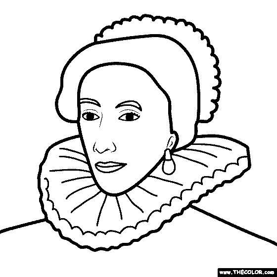 Queen Elizabeth I Coloring Page