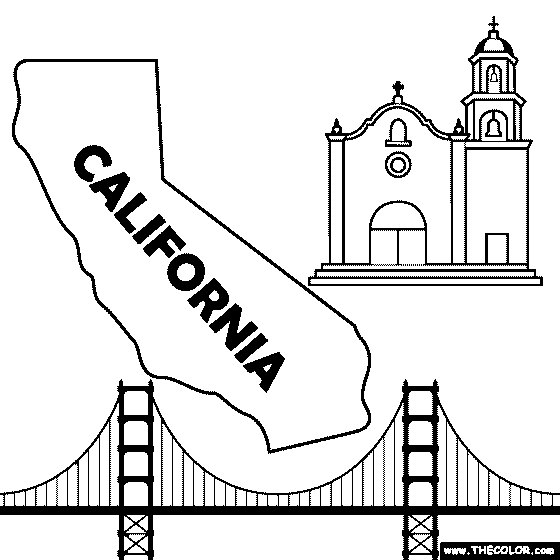 State Of California Coloring Page